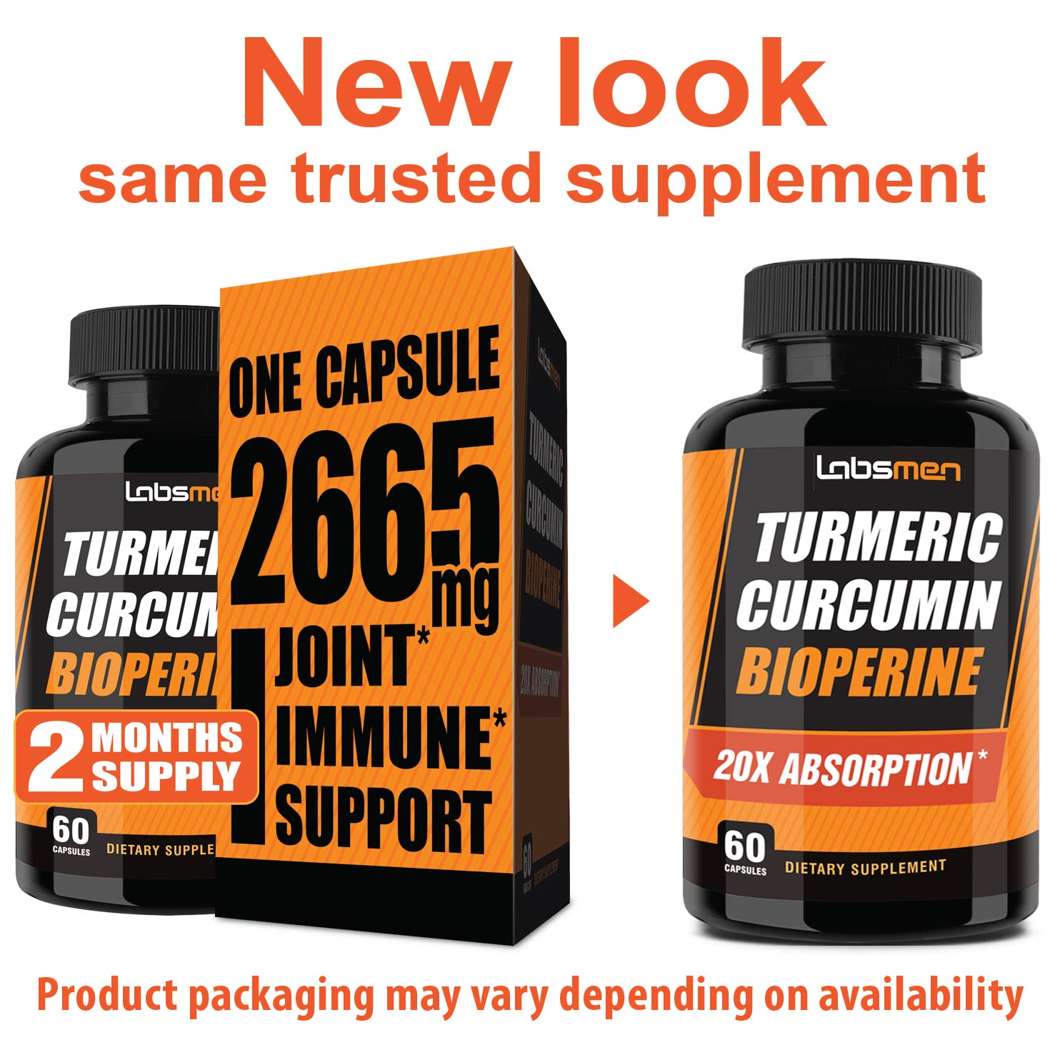 One Vegan Capsule of 2665mg - 20X Turmeric Curcumin Supplement with Bi ...
